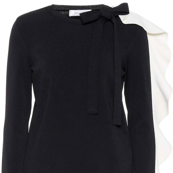 Valentino | Sweaters | Valentino Black Ruffle Sweater | Poshmark